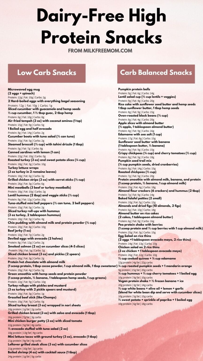 50+ Dairy-Free, Gluten-Free High Protein Snacks (No Yogurt or Cottage ...
